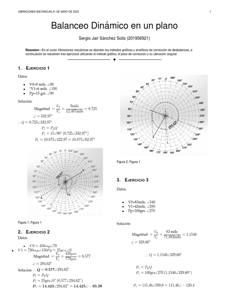 Balanceo Dinámico En Vibraciones Mecánicas Pdf Métodos Y Materiales