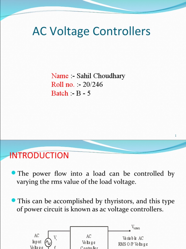 On AC Voltage Controllers | PDF | Alternating Current | Electromagnetism
