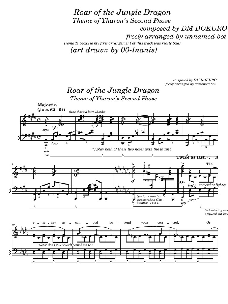 Calamity Mod OST DM DOKURO Roar of The Jungle Dragon Piano Solo NEW ...