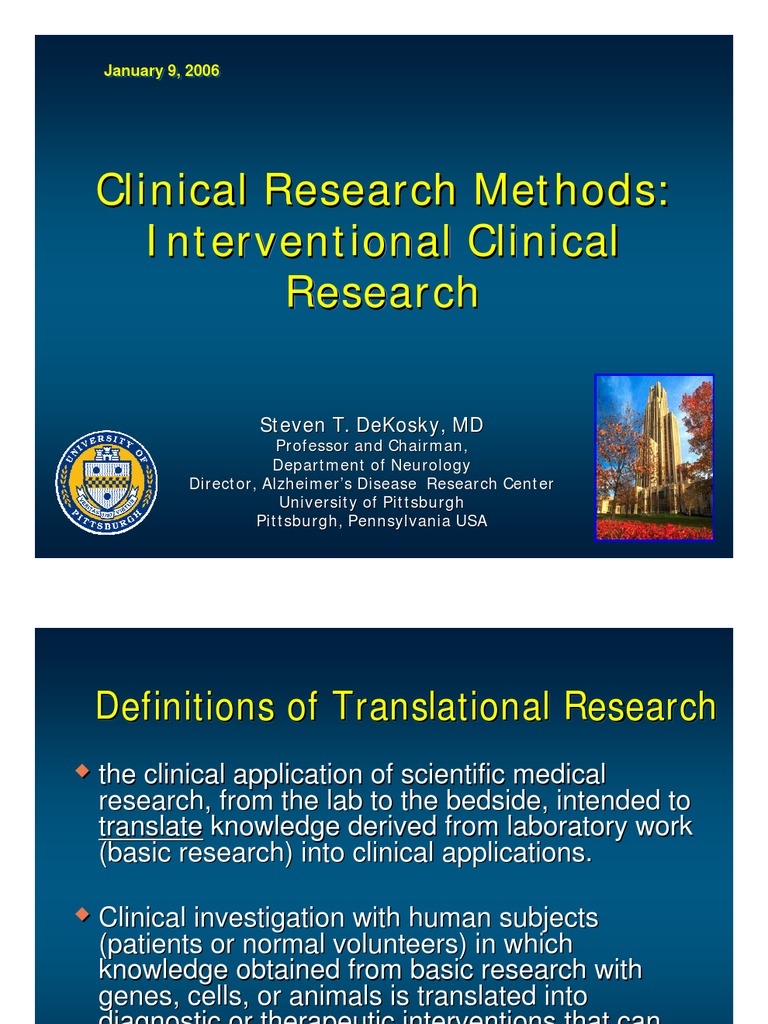Clinical Research Methods: Interventional Clinical Research | PDF ...