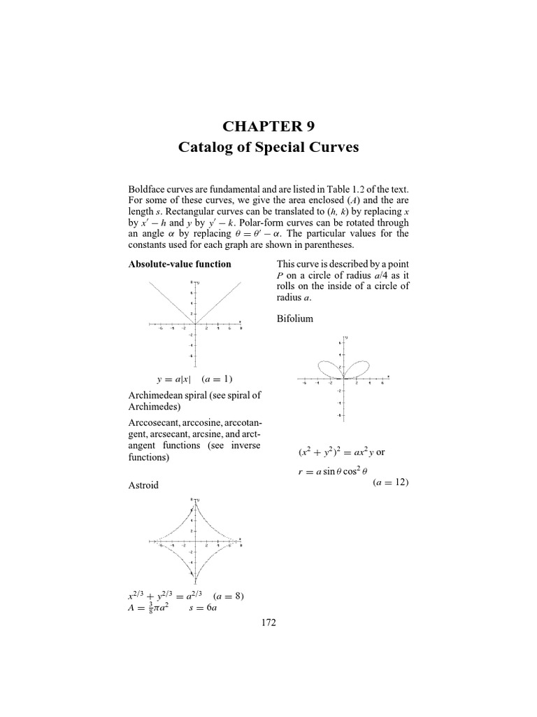 Catalog of Special Curves | PDF | Trigonometric Functions | Elementary ...