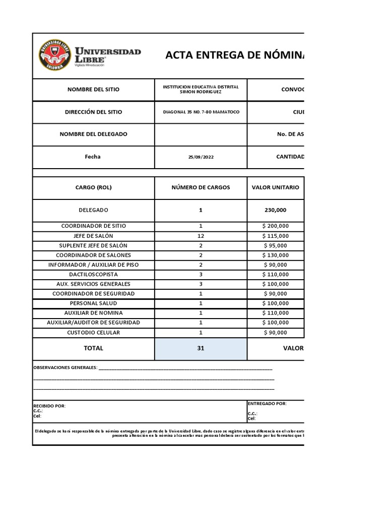 Formato Nomina | PDF