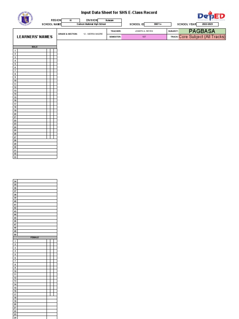 Hfa E-Class-Record Stem TVL Ict | PDF