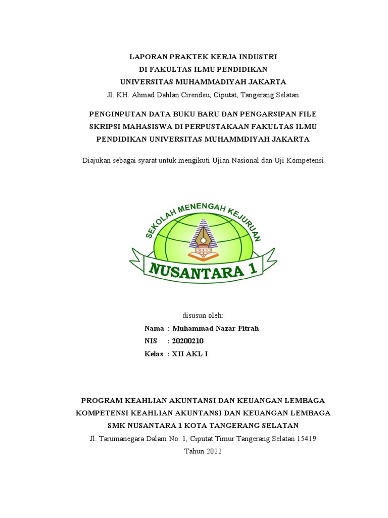 Laporan Prakerin Muhammad Nazar Fitrah Xii Akl 1 | PDF