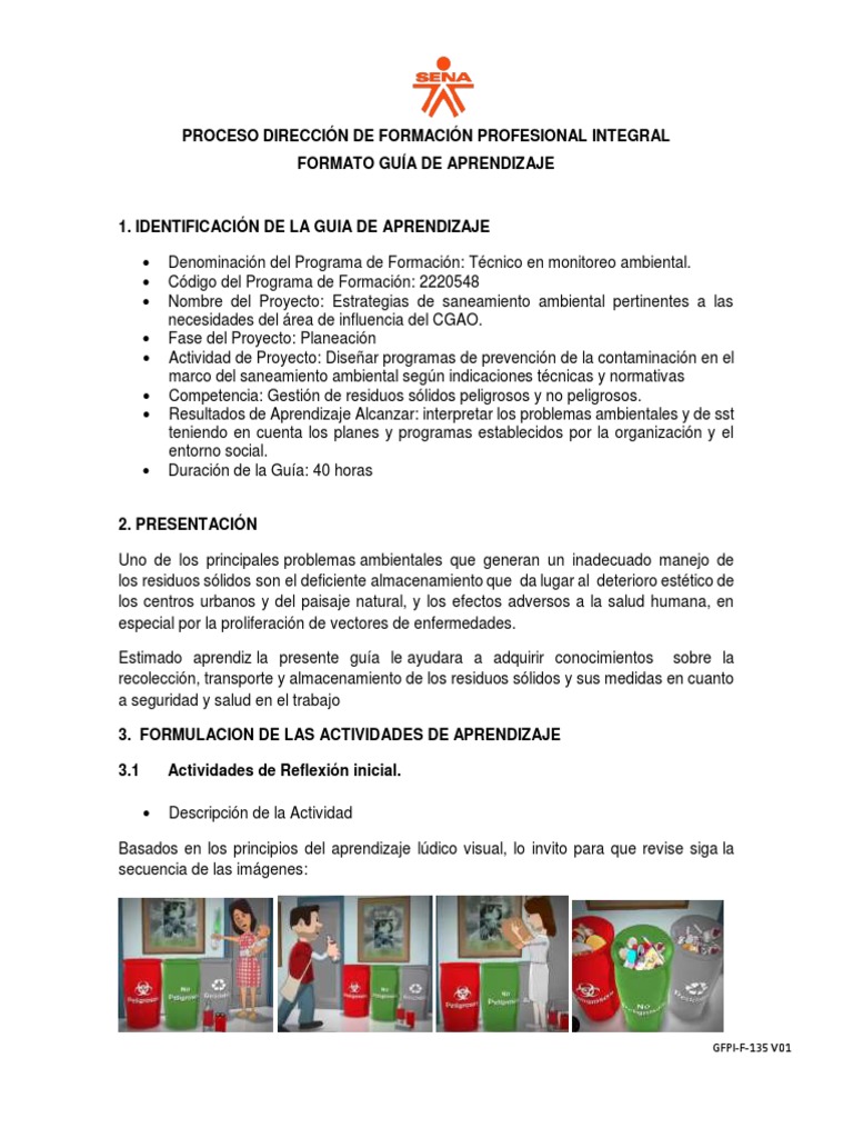 Guia de Aprendizaje 5 Monitoreo Ambiental | PDF | Residuos | Gestión de residuos