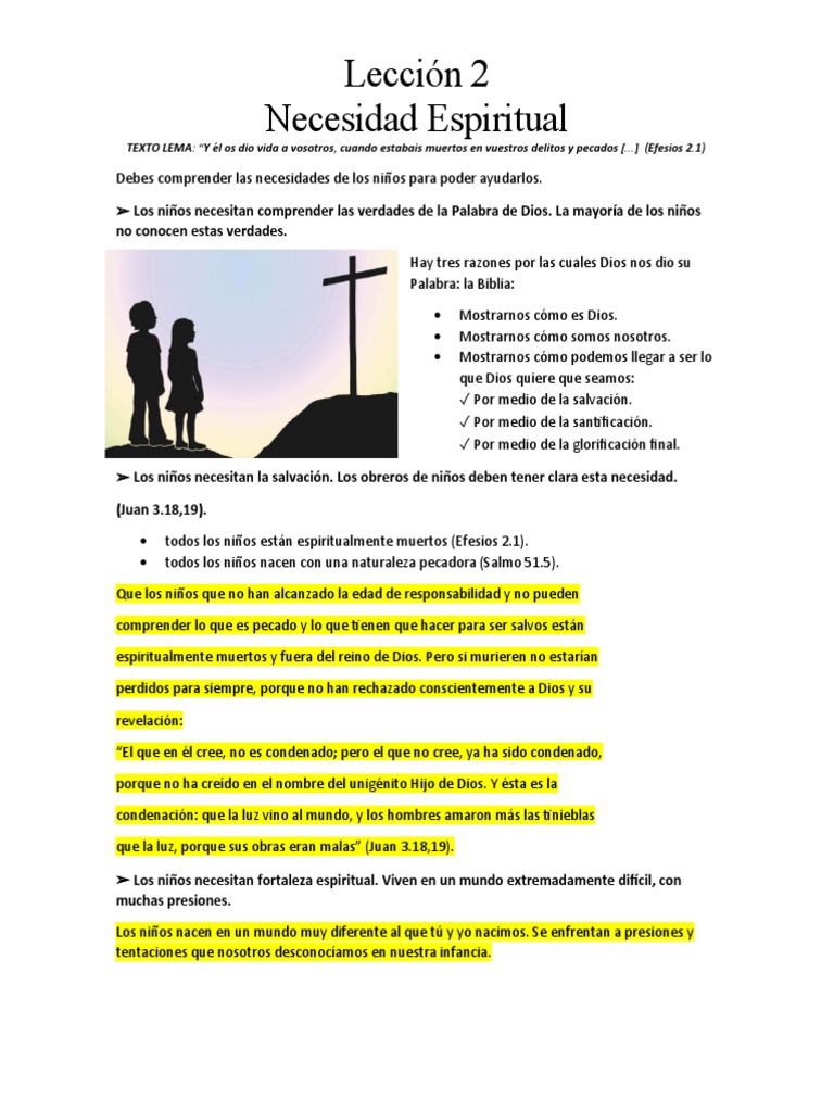 LECCION2 Necesidad | PDF | Jesús | Castillo