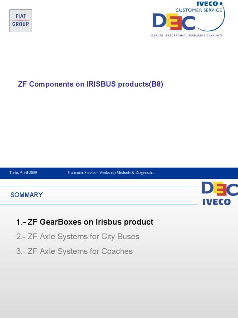 B8-BUS - Overview Componentistica ZF Sulla Gamma Bus | PDF | Gear | Axle
