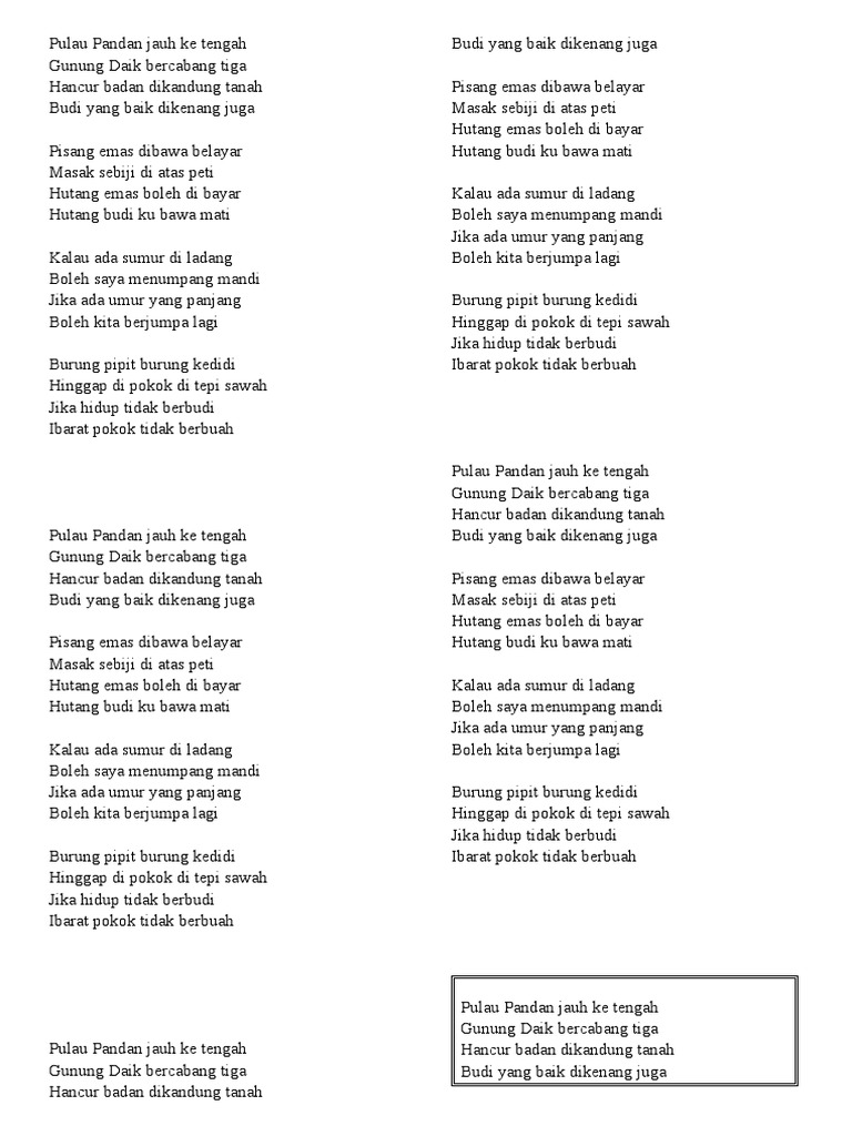 Pantun Format | PDF