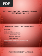 Law of Persons Chapter 1 Notes | PDF | Precedent | Common Law