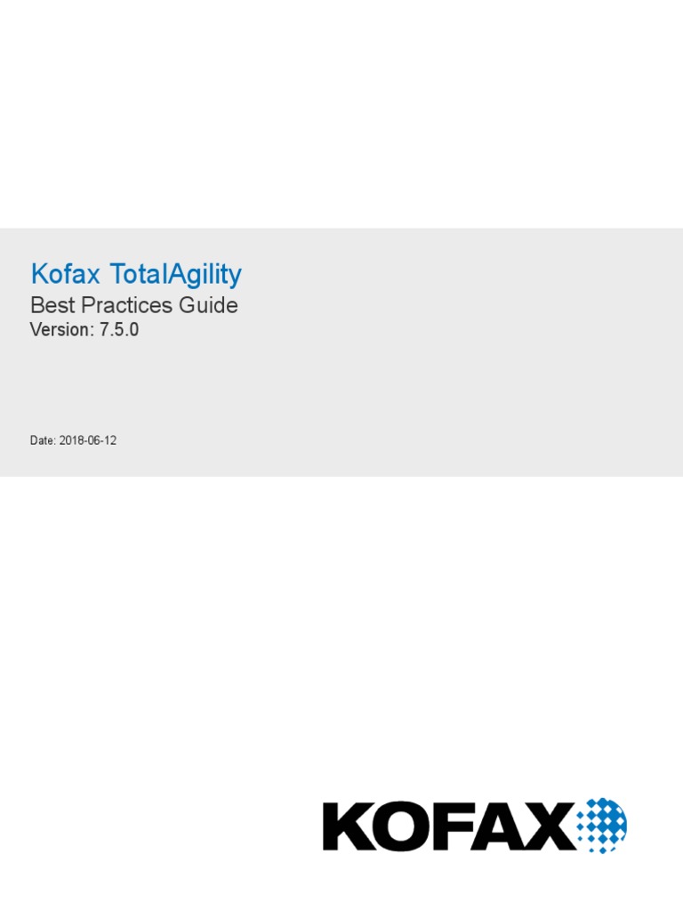 Kofax TotalAgility Best Practices Guide | PDF | Web Application ...