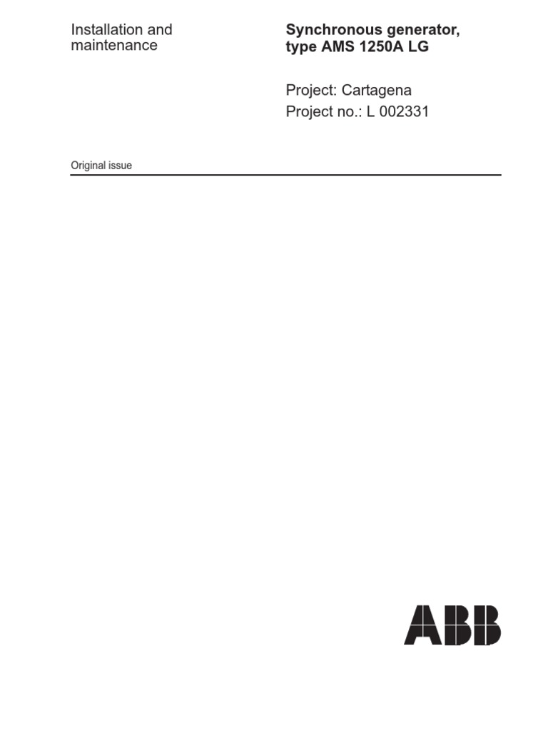 ABB Installation and Maintenance | PDF | Electric Generator ...