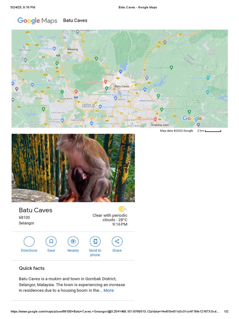 Batu Caves - Google Maps | PDF