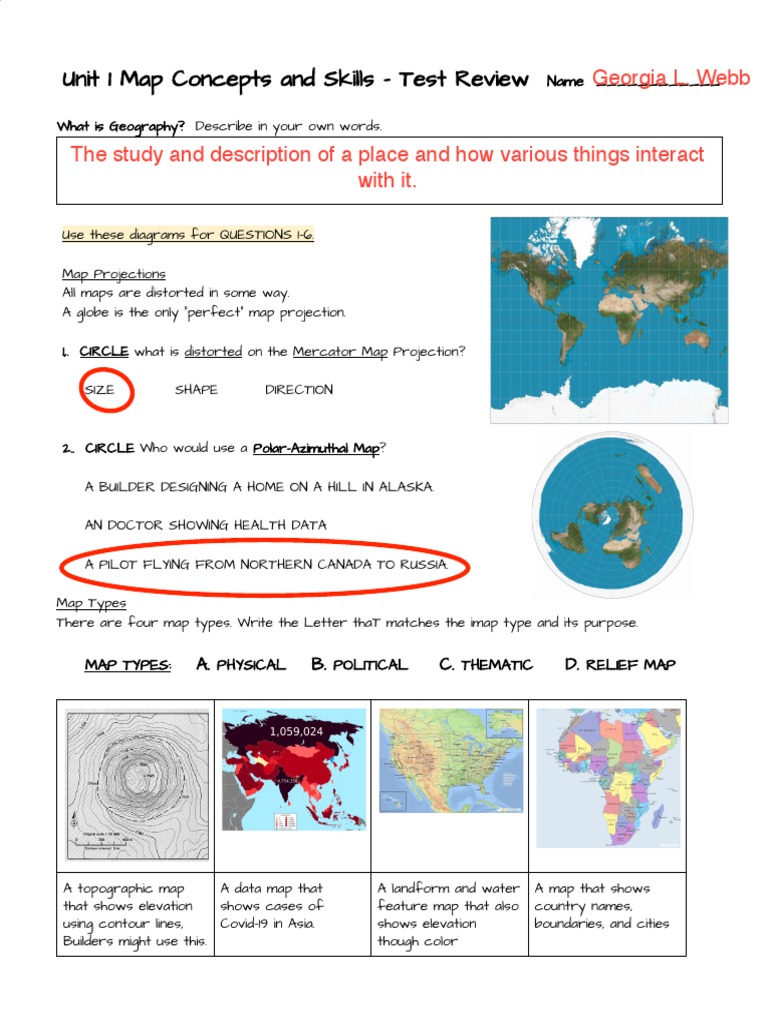 Unit 1 Test Review | PDF | Map | Geography