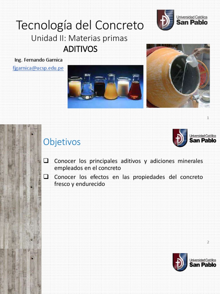 Aditivos para El Concreto - Tema 05 | PDF | Hormigón | Cemento