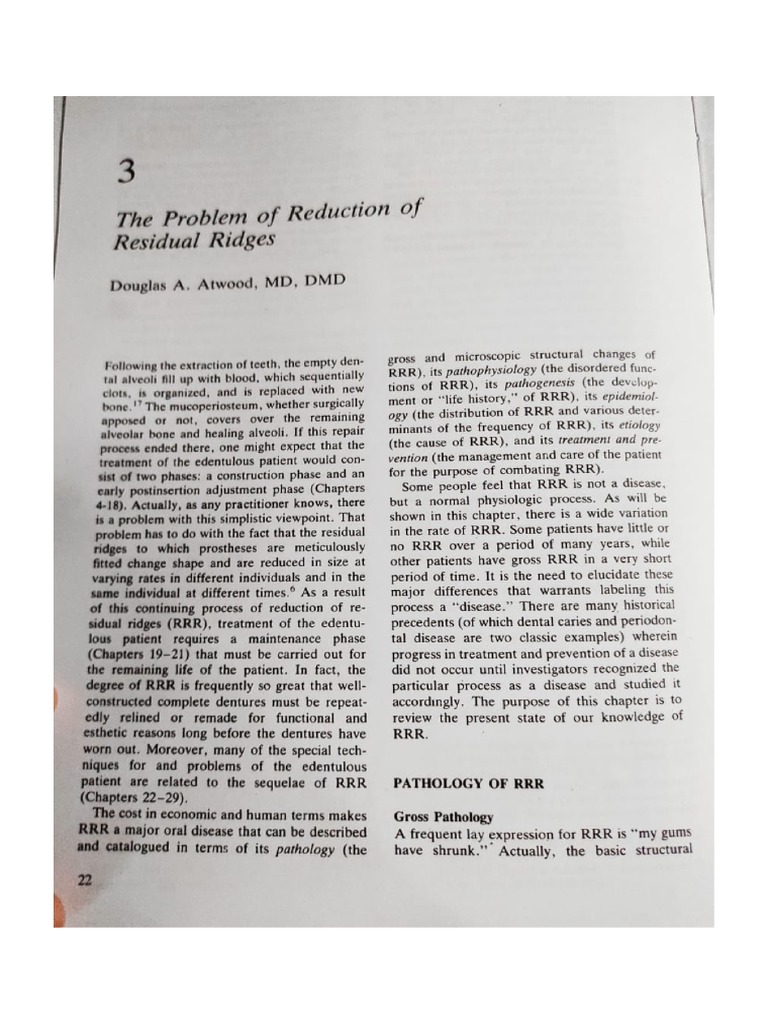 Residual Ridge Resorption | PDF