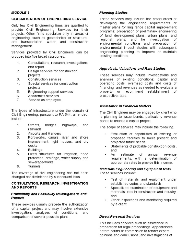 Module 3 and 4 Reviewer | PDF | Engineer | Consultant