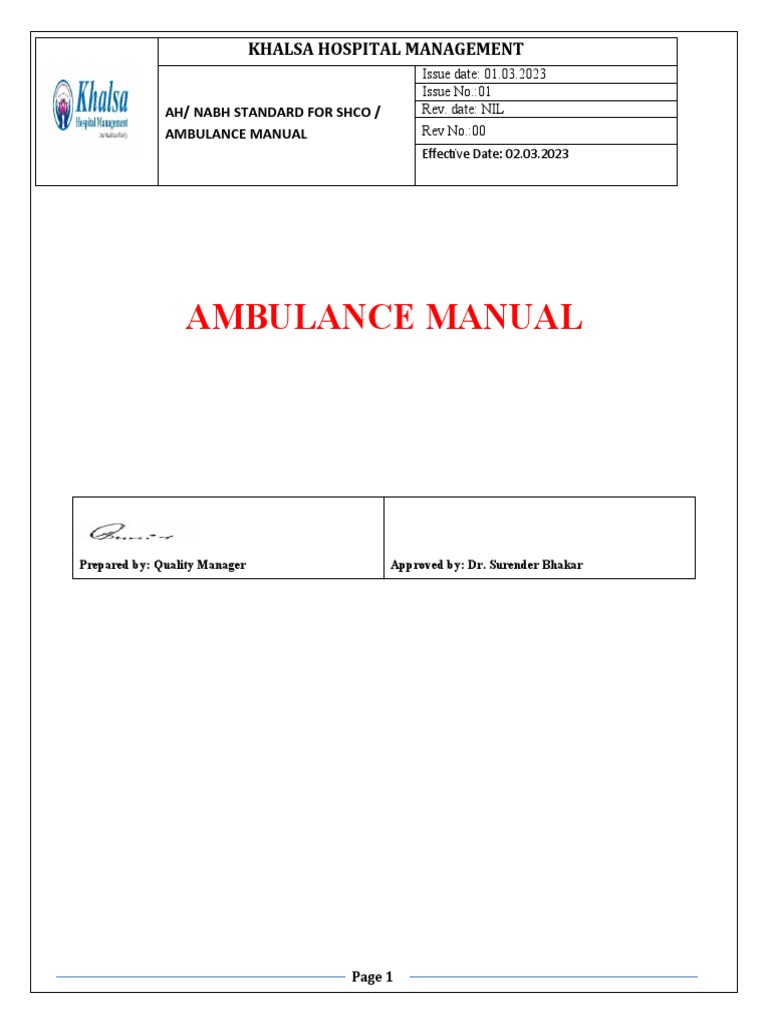 Ambulance Manual | PDF | Emergency Medical Services | Ambulance