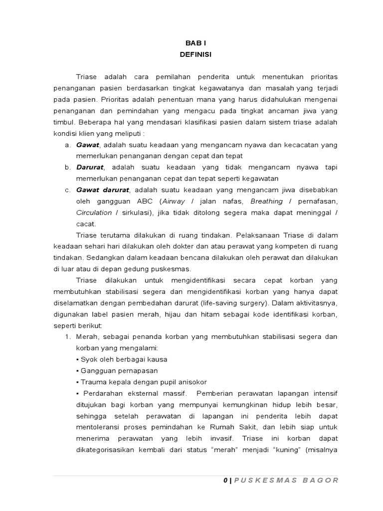 PANDUAN TRIASE | PDF
