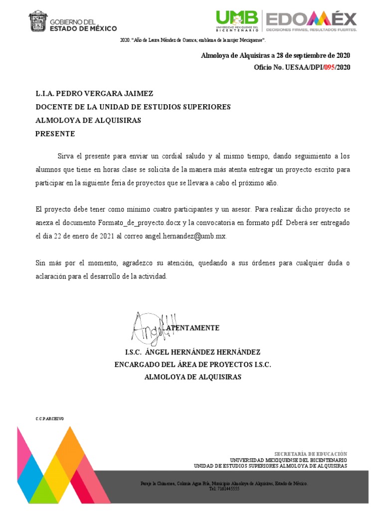 oficio proyectos | PDF