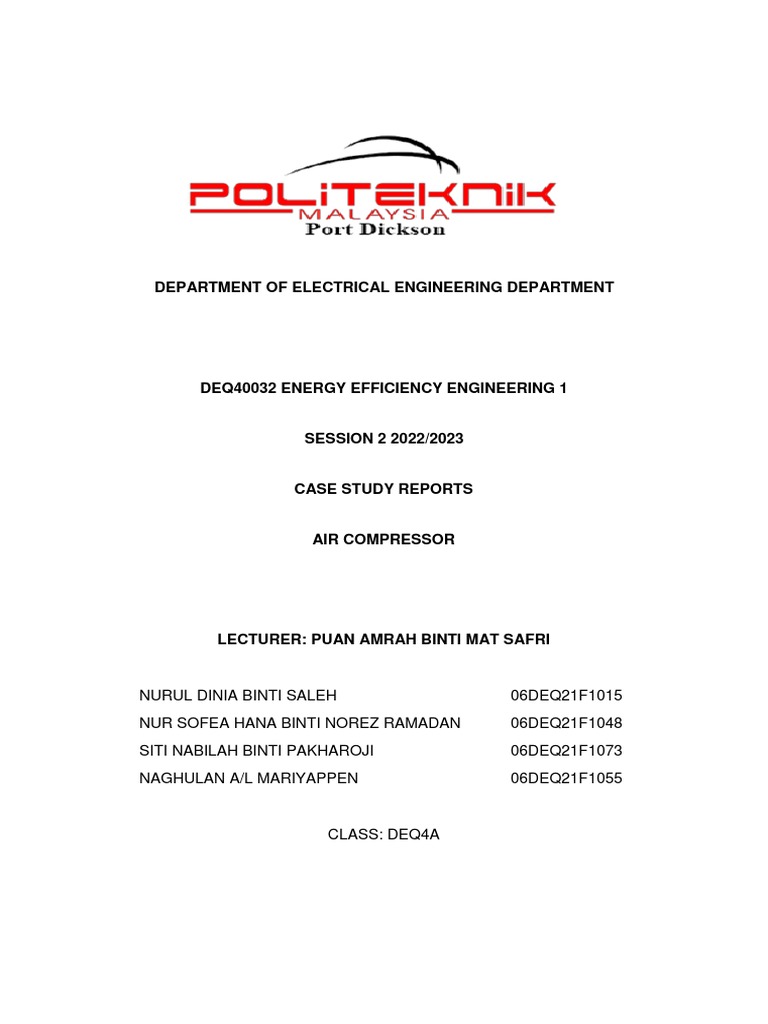 Case Study Compressed Air | PDF | Engines | Energy Technology Case Study Compressed Air | PDF | Engines | Energy Technology