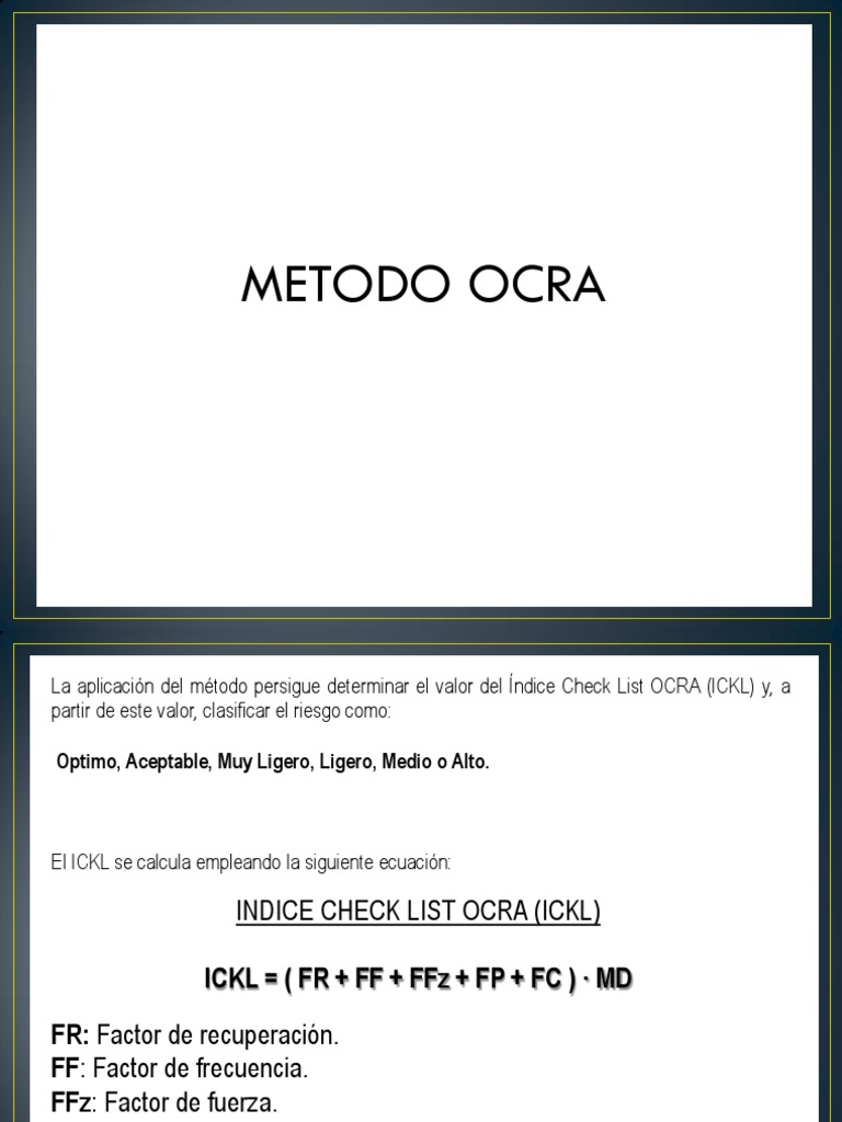 Metodo OCRA | PDF | Frecuencia | Anatomía