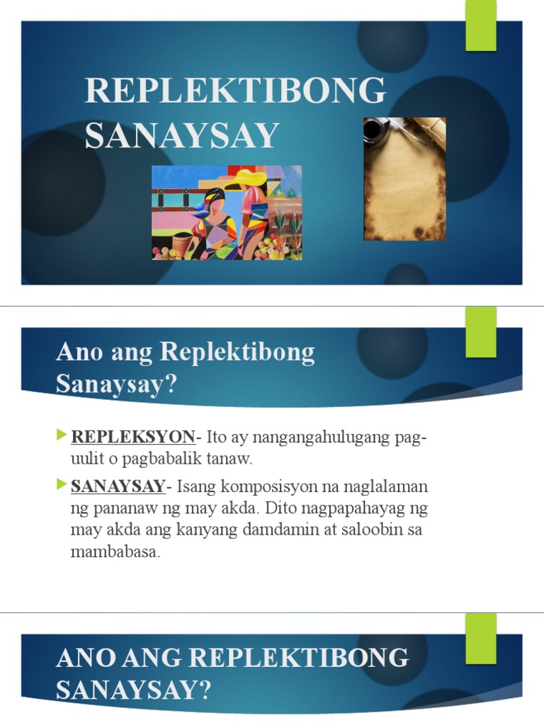 Filipino Replektibong Sanaysay | PDF