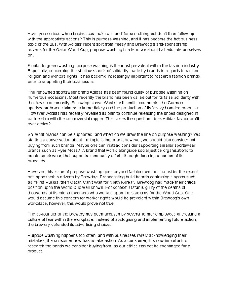 Company Values Write Up | PDF | Adidas