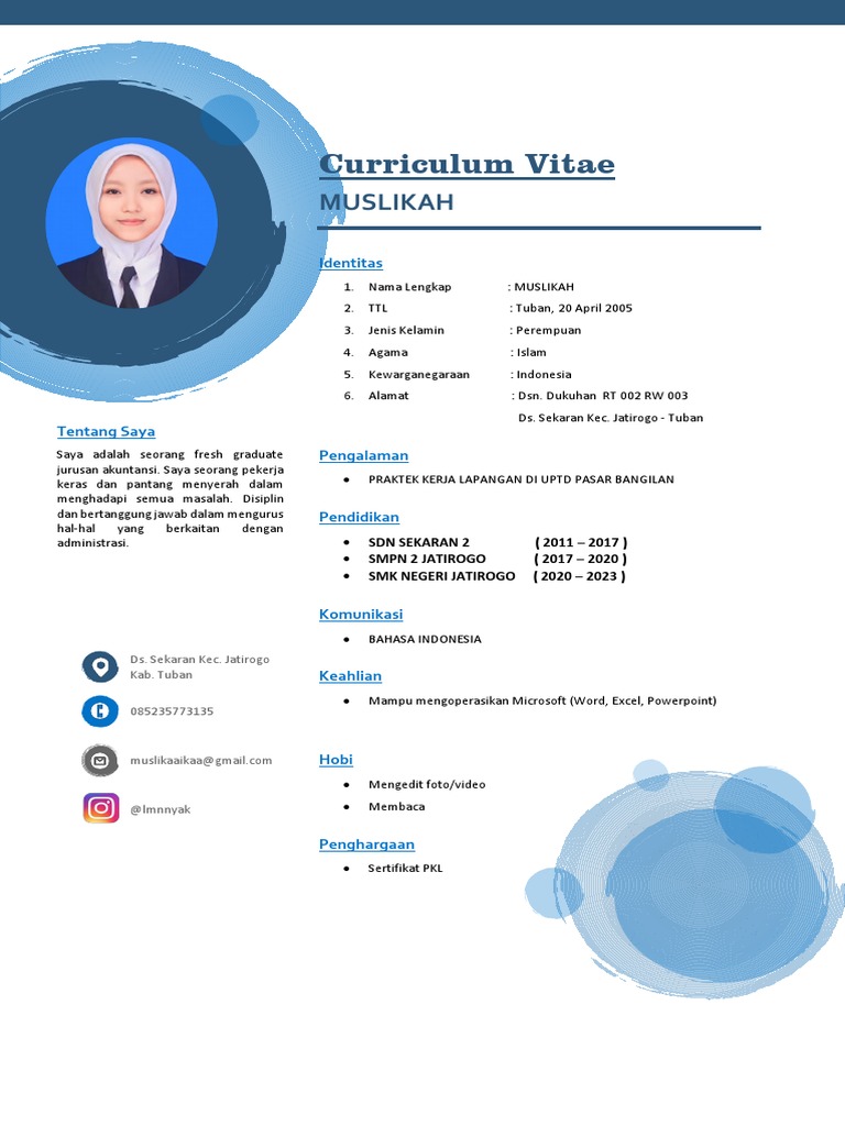 CV Muslikah | PDF