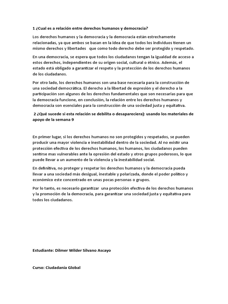 Ejercicio Clase 9 Ciudadania Global | PDF