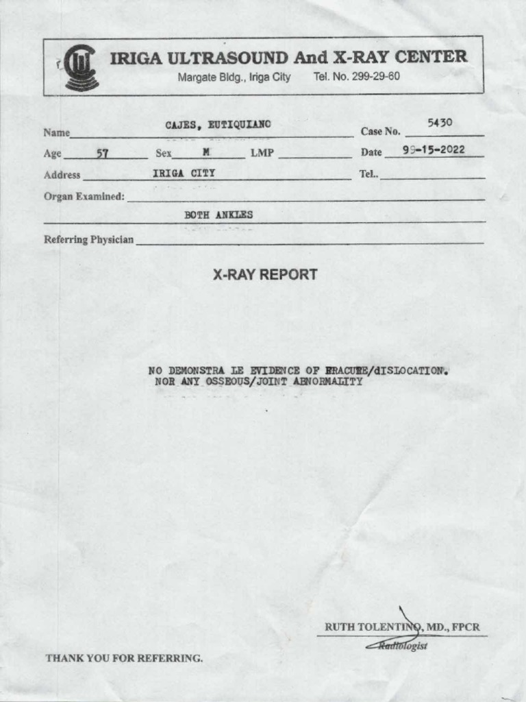 X-Ray Certificate - 20221028 | PDF