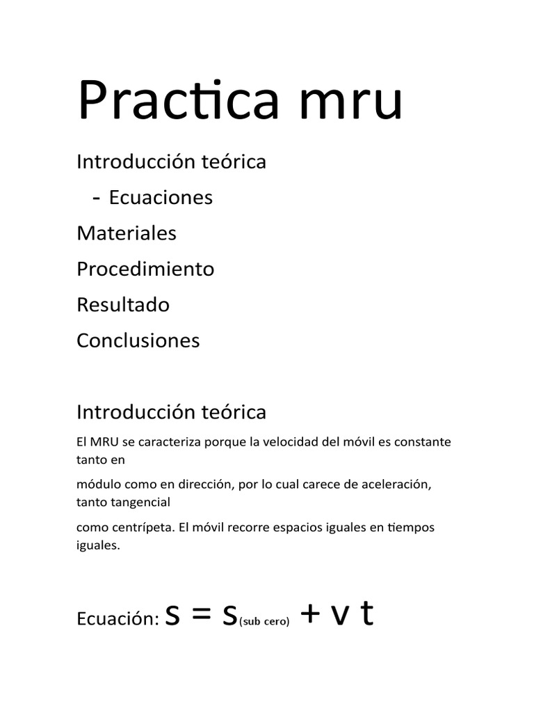 Practica Mru: S S + V T | PDF