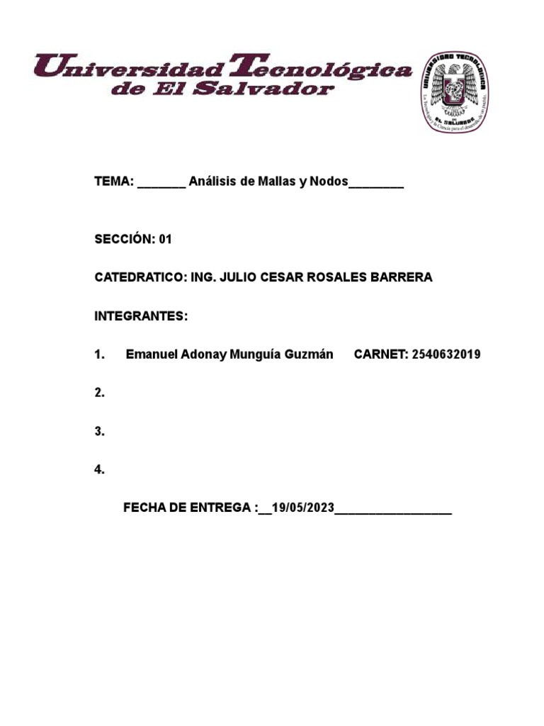 IACI SEC02 LAB4 F1 (Laboratorio Individual) | PDF | Resistor | Red eléctrica