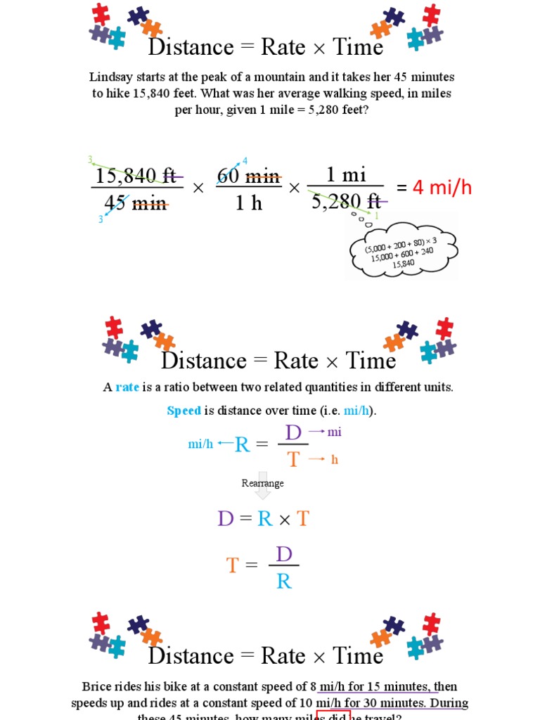 Distance Rate X Time | PDF