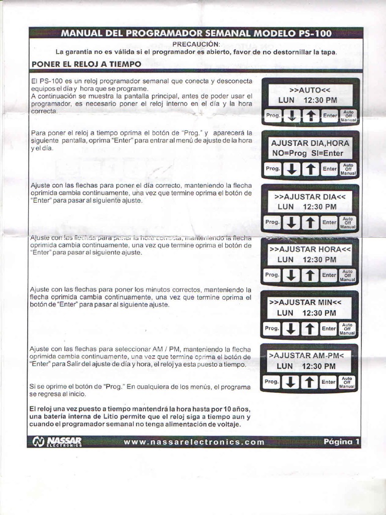 Manual Programador Semanal | PDF