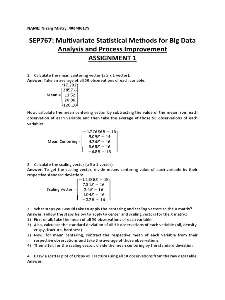 Assignment1 Solved | PDF | Mean | Standard Deviation