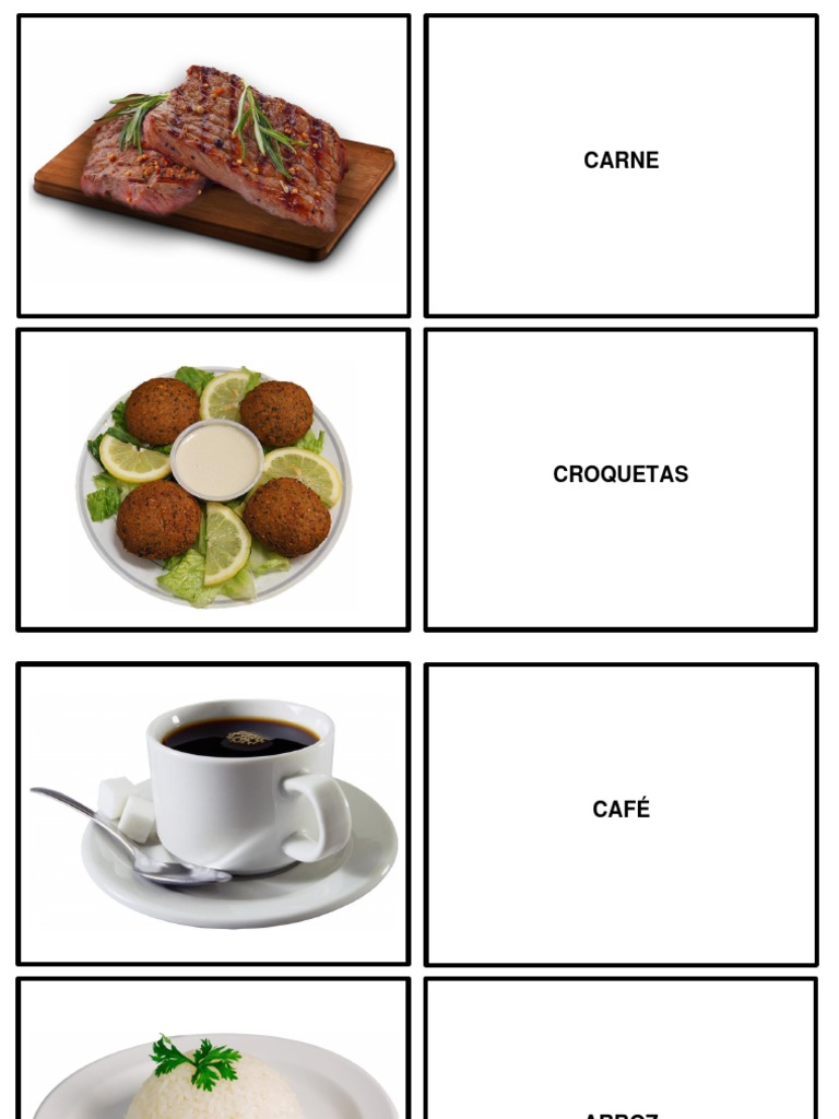 TARJETAS DE COMIDA | PDF