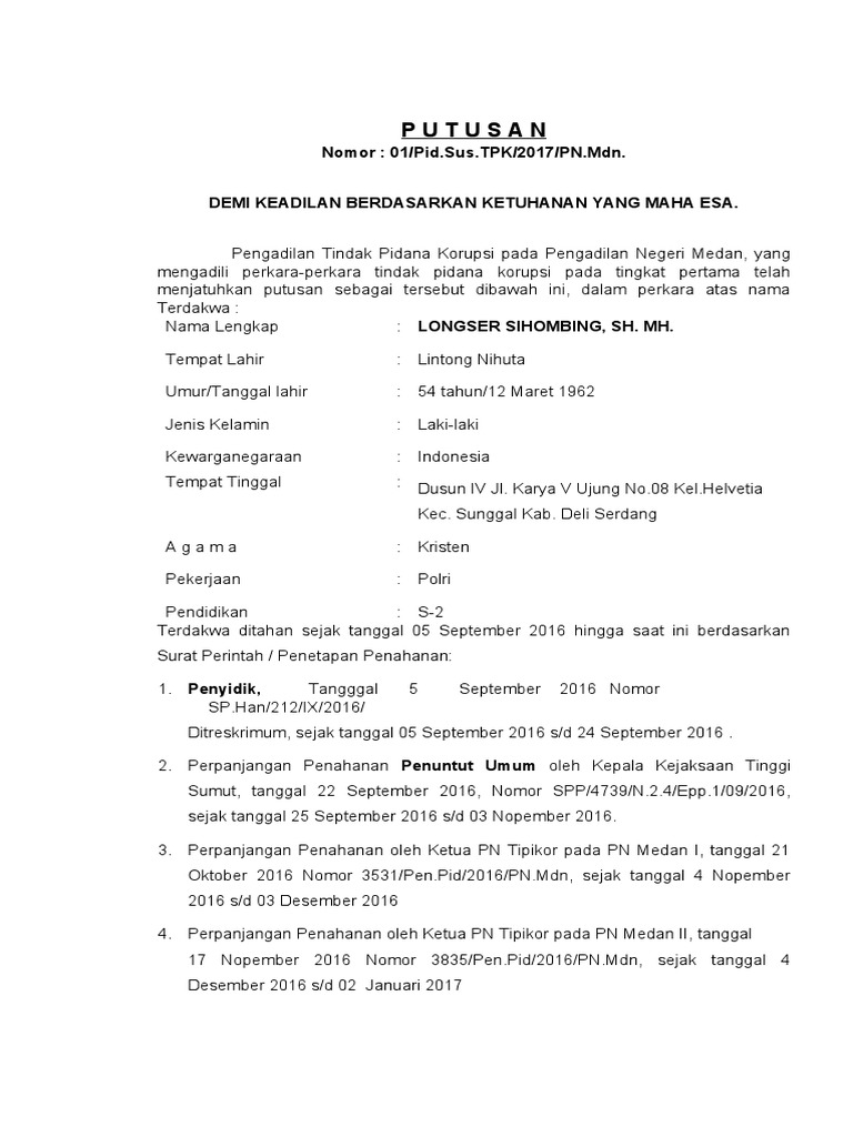 Surat Putusan, Deniel 204301153 | PDF