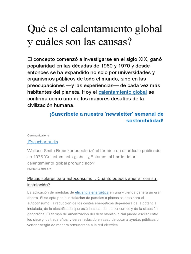 Qué Es El Calentamiento Global 11 | PDF | Gases de efecto invernadero ...