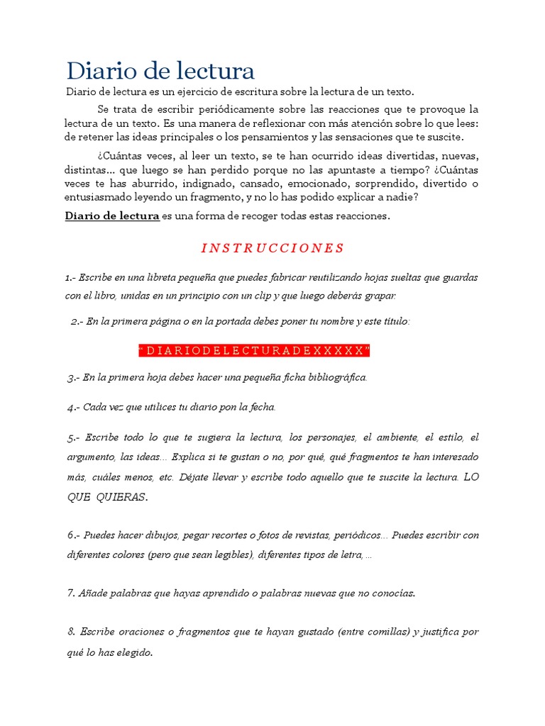 Diario de Lectura | PDF