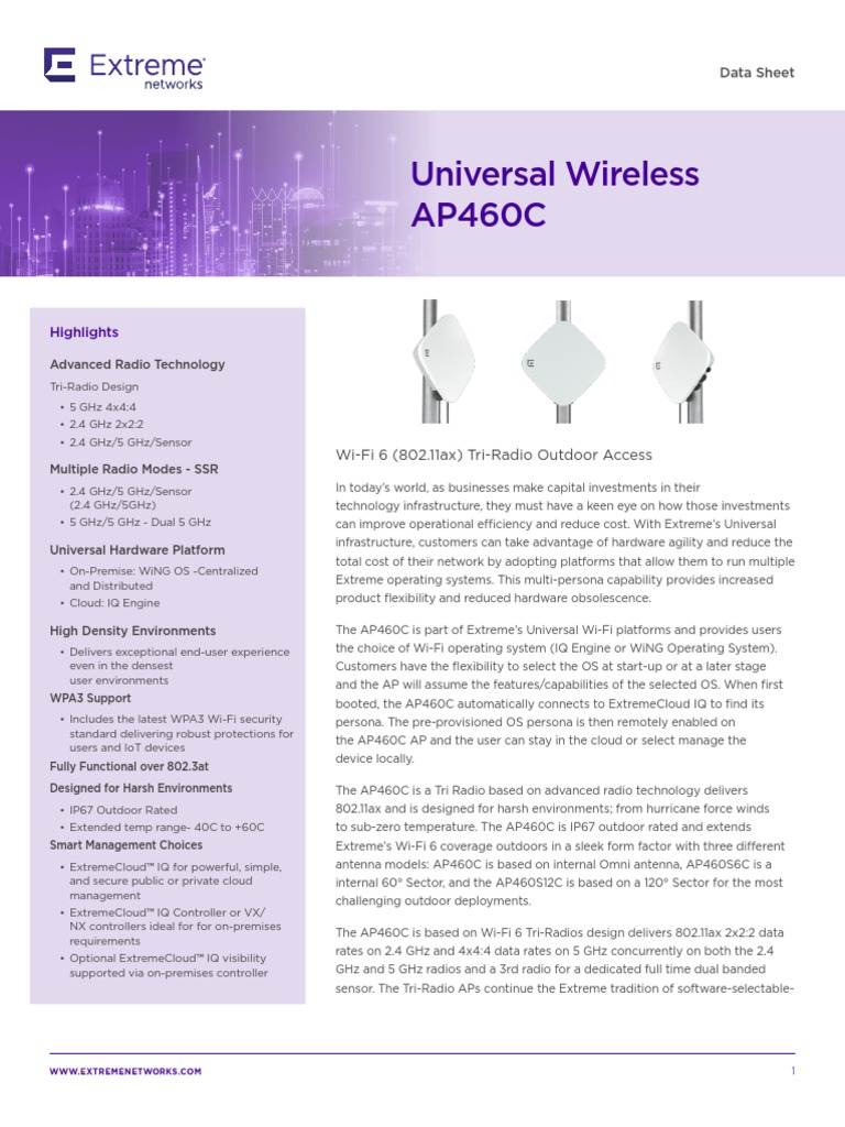 Ap460c Data Sheet | PDF | Wi Fi | Ieee 802.11