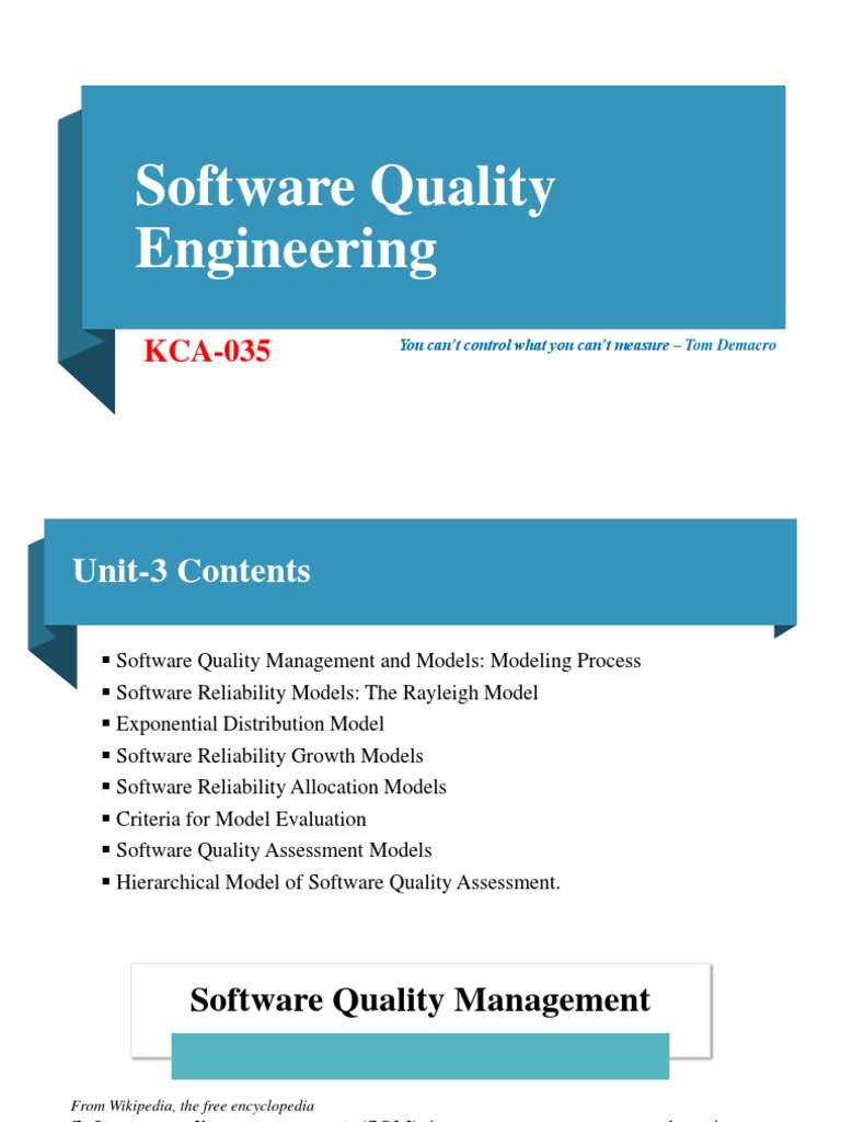 Software Quality and Reliability Models | PDF | Reliability Engineering ...