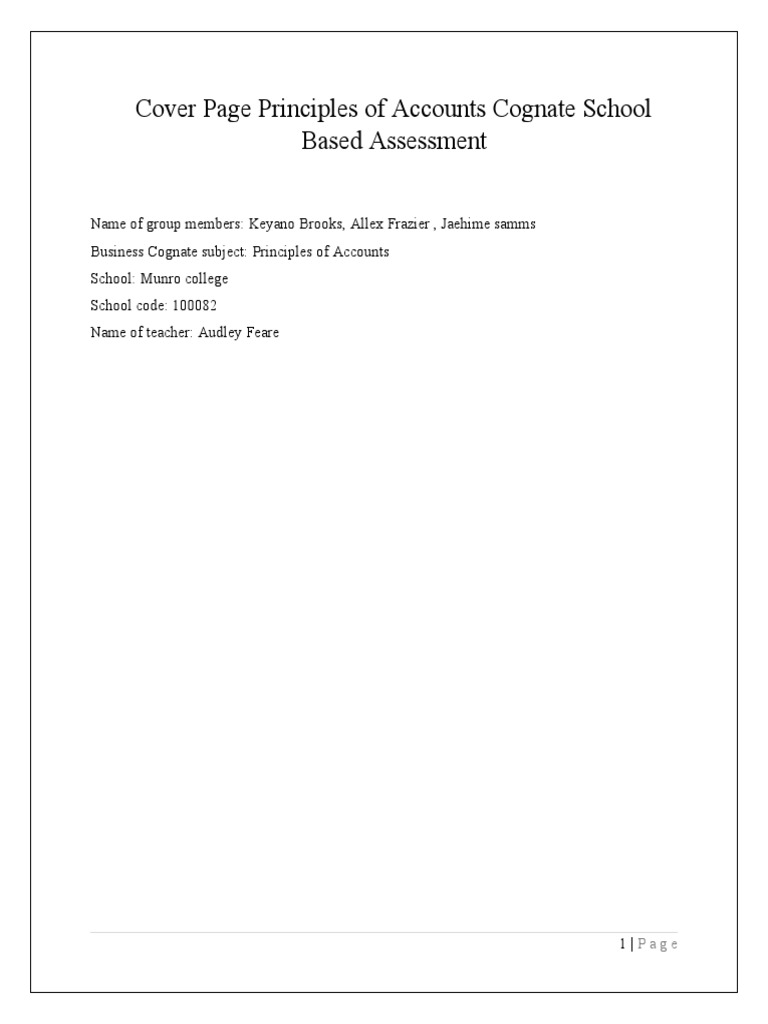 Csec Principle of Account Sba Sample | PDF | Survey Methodology | Expense