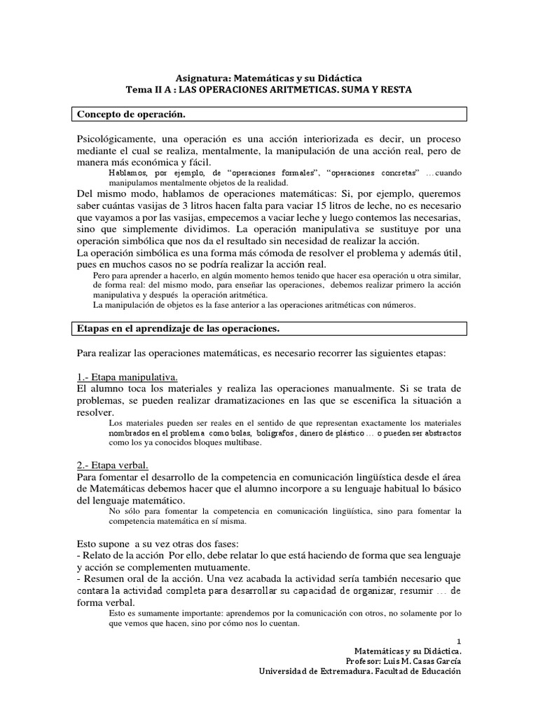 Tema 3A Suma Resta | PDF | Sustracción | Comunicación