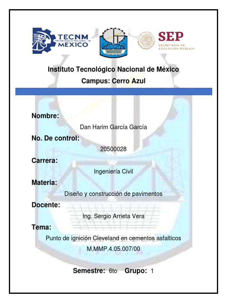 Punto de Ignición Cleveland en Cementos Asfalticos | PDF | Celsius ...