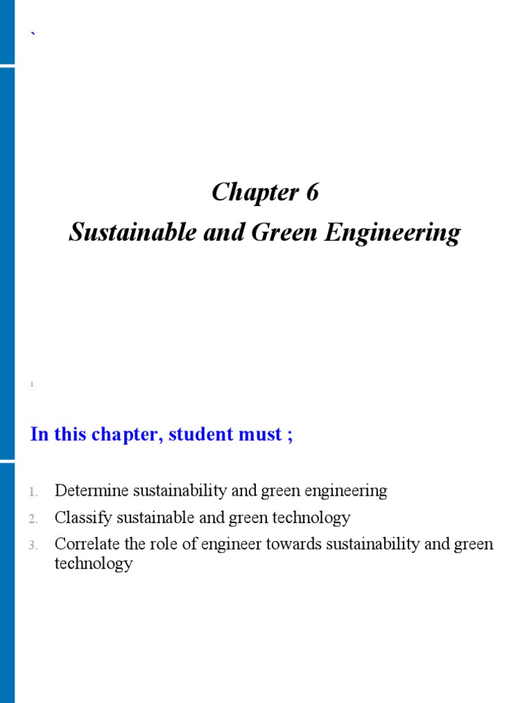 CHAPTER 6.0 Sustainable and Green Engineering | PDF | Sustainability | Green Building