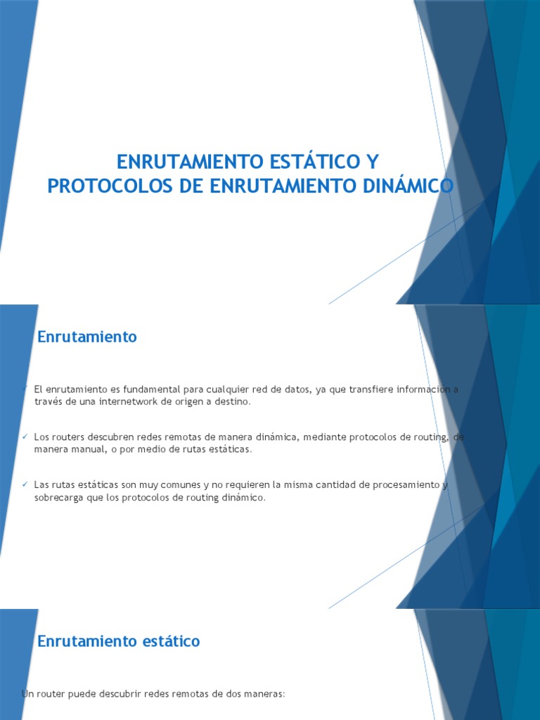 Enrutamiento Estatico y Dinamico | PDF | Enrutador (Computación) | Protocolos de internet