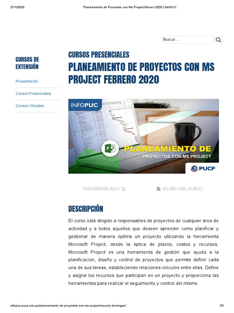 Planeamiento de Proyectos Con Ms Project Febrero 2020 - InfoPUC | Descargar gratis PDF | Gestión ...