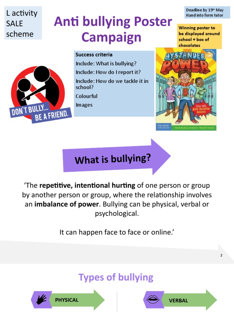 Anti-Bullying Poster Campaign Guide | PDF | Bullying | Communication