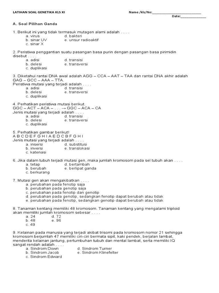 Latihan Soal Genetika | PDF