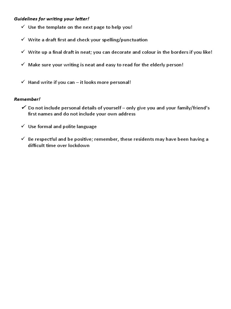 Care Home Letter Template | PDF